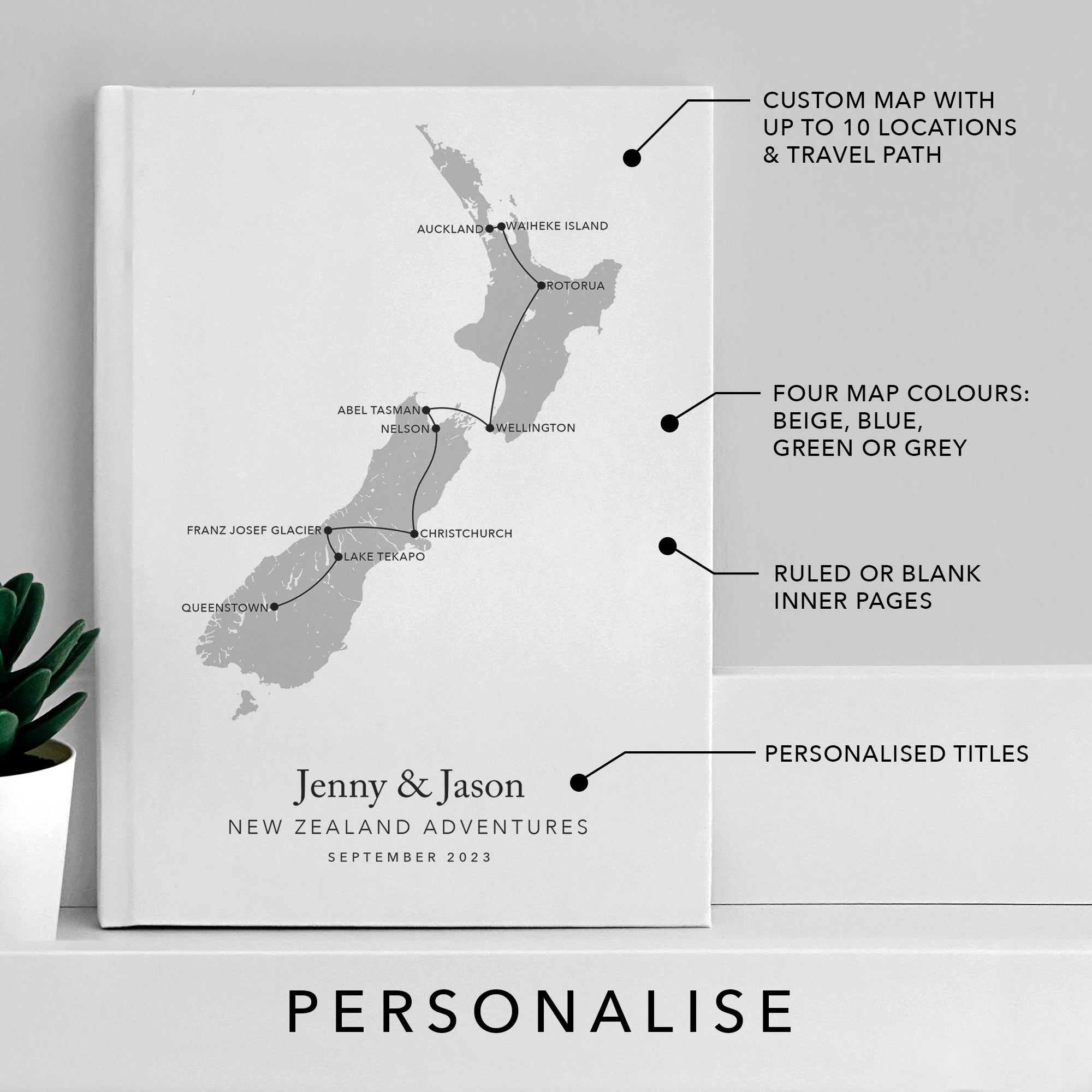 Custom Map Europe Personalised Travel Journal – Travel Journal Company