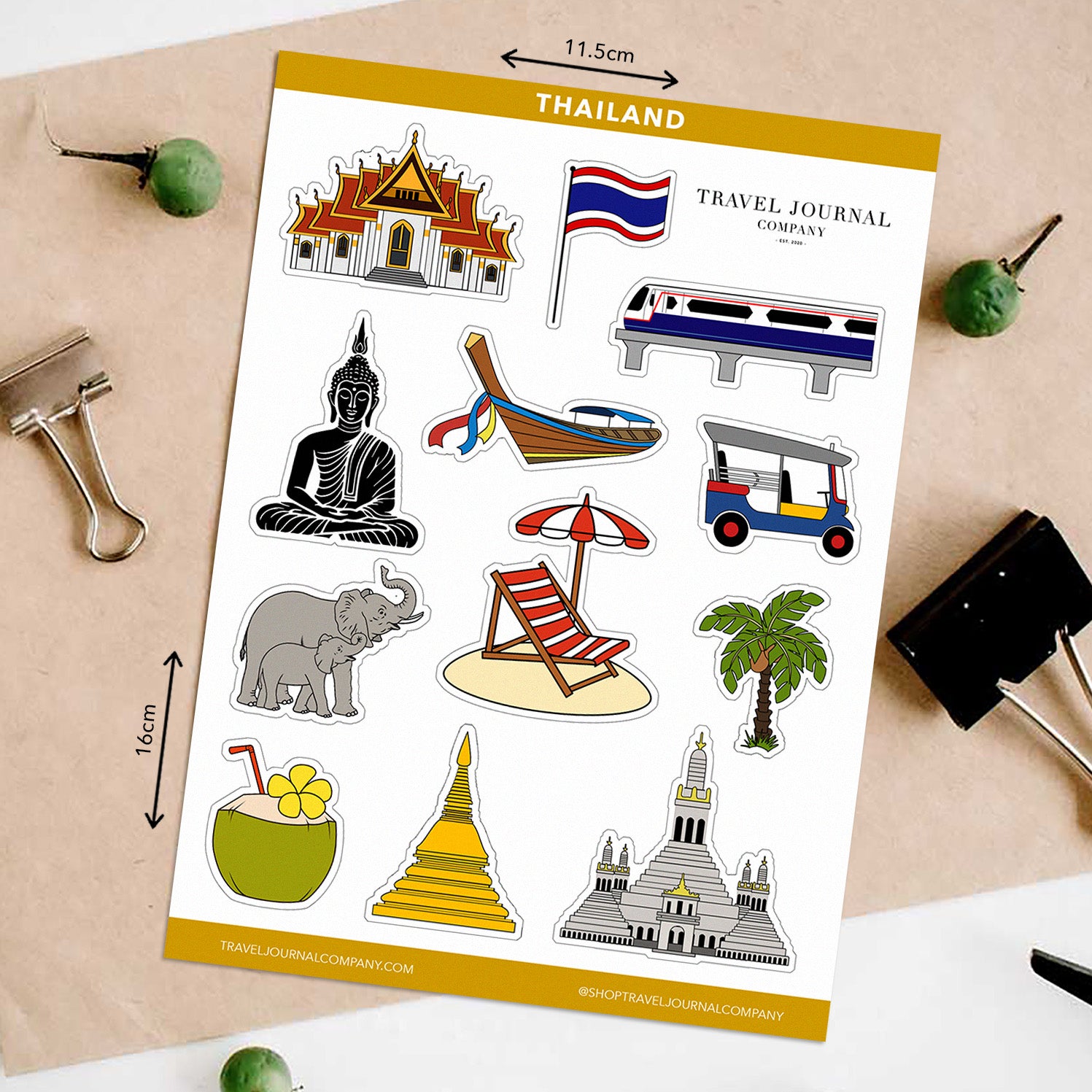 Thailand Travel Stickers – Travel Journal Company