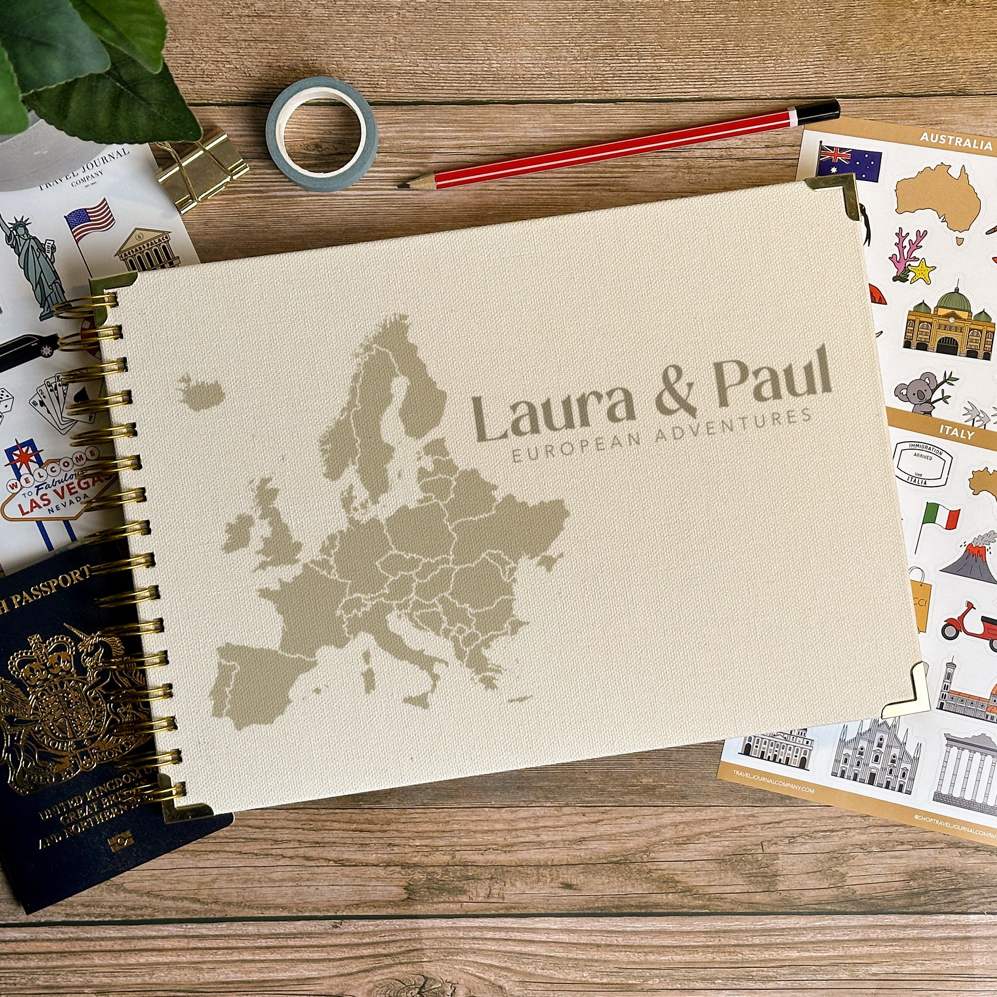 Europe Personalized Travel Scrapbook/Photo Album – Travel Journal Company