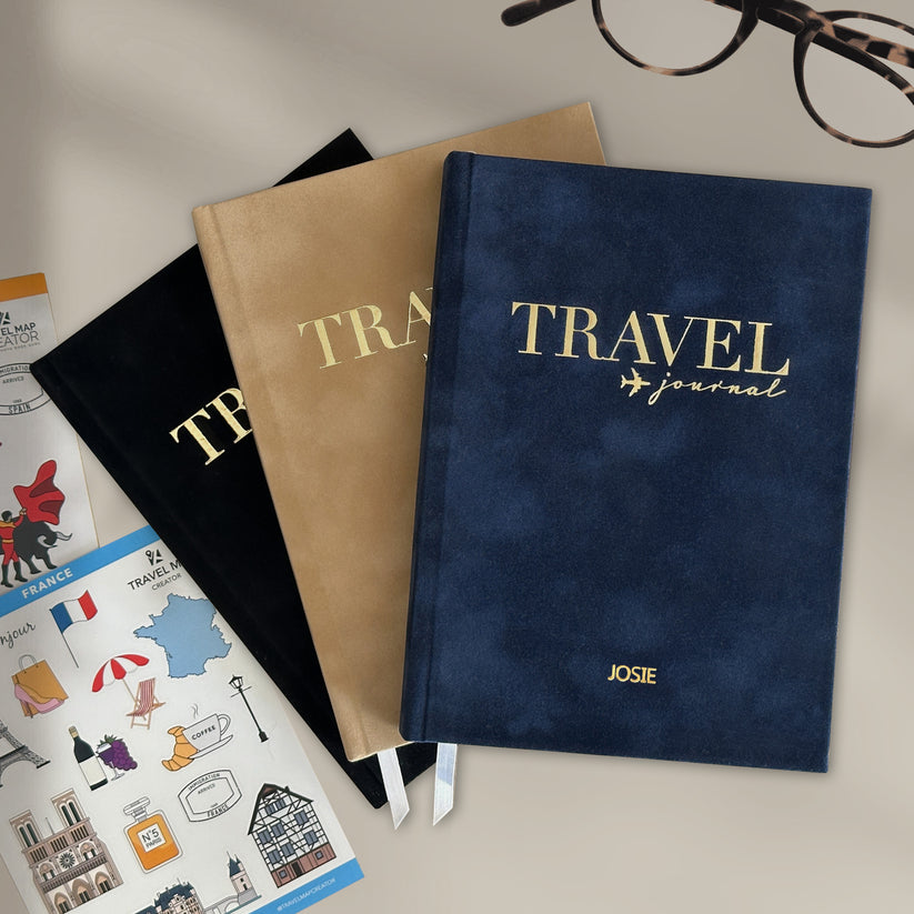 Luxury Velvet Personalised Travel Journal – Travel Journal Company