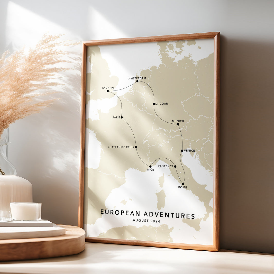 Custom Travel Map Posters – Travel Journal Company