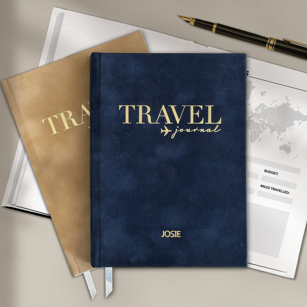 Luxury Velvet Personalised Travel Journal – Travel Journal Company